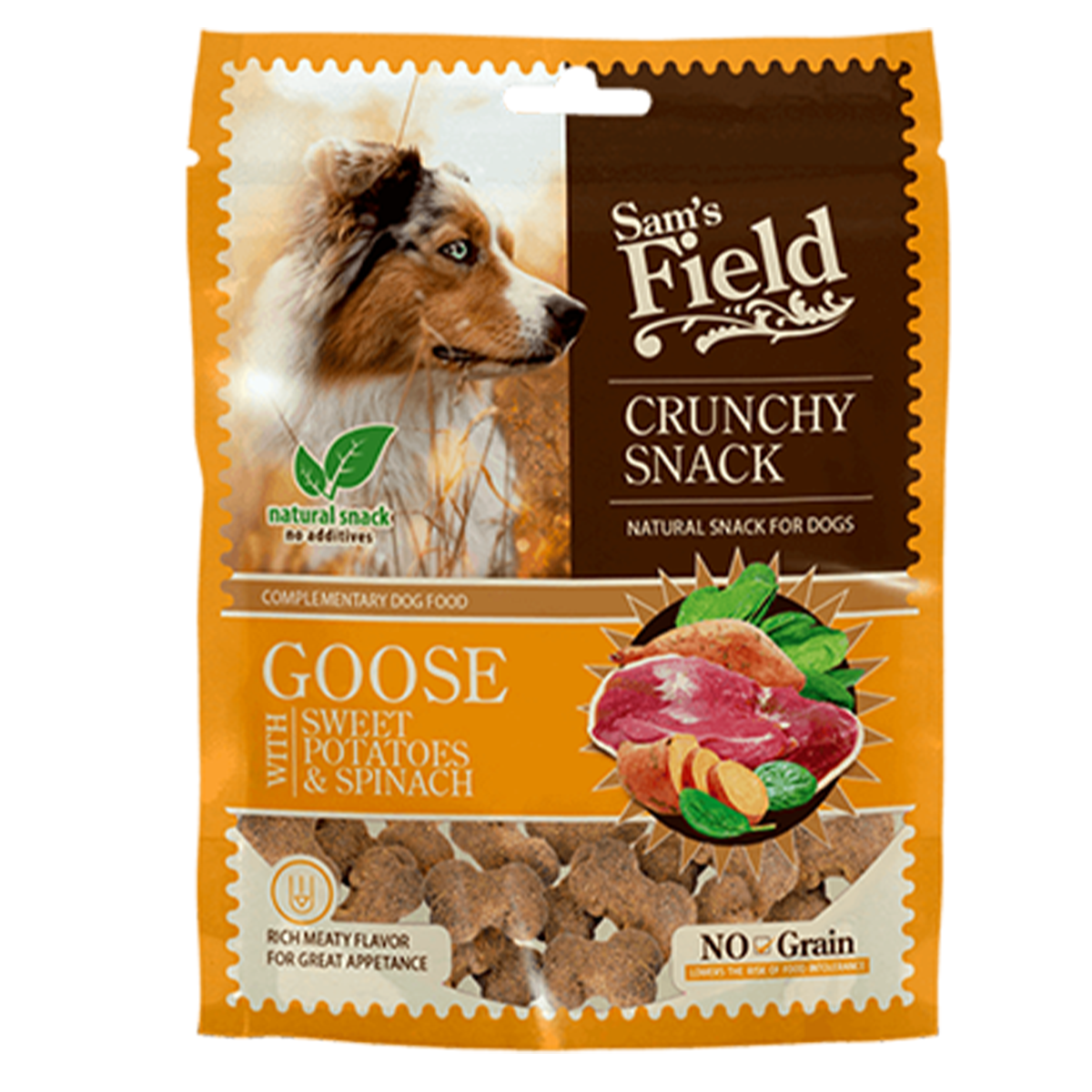 Sam’s Field Grain Free Crunchy Cracker Goose, Sweet Potatoes & Spinach ...